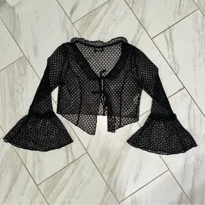 Jolie & Joy by FCT With Love | Tops | Jolie Joy Black Crochet Bell ...